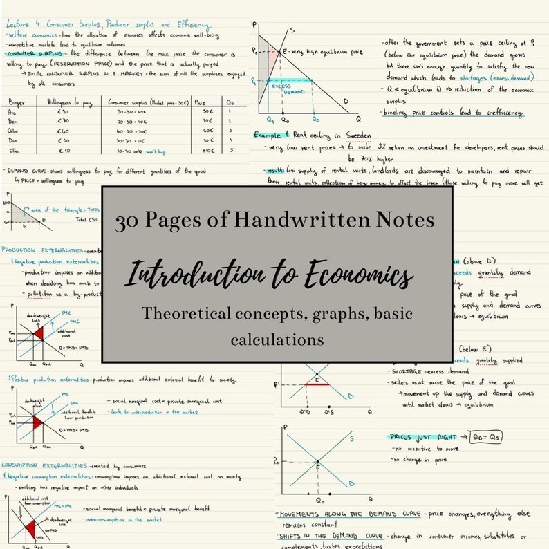 Handwritten Notes: Introduction to Economics (basic Principles of Micro ...