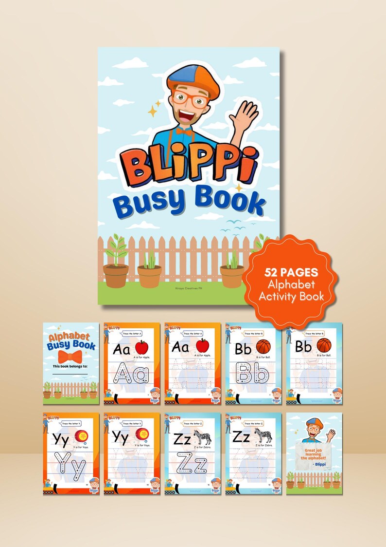 Kids' Alphabet Learning Activity Busy Book 52 Pages | Download and ...