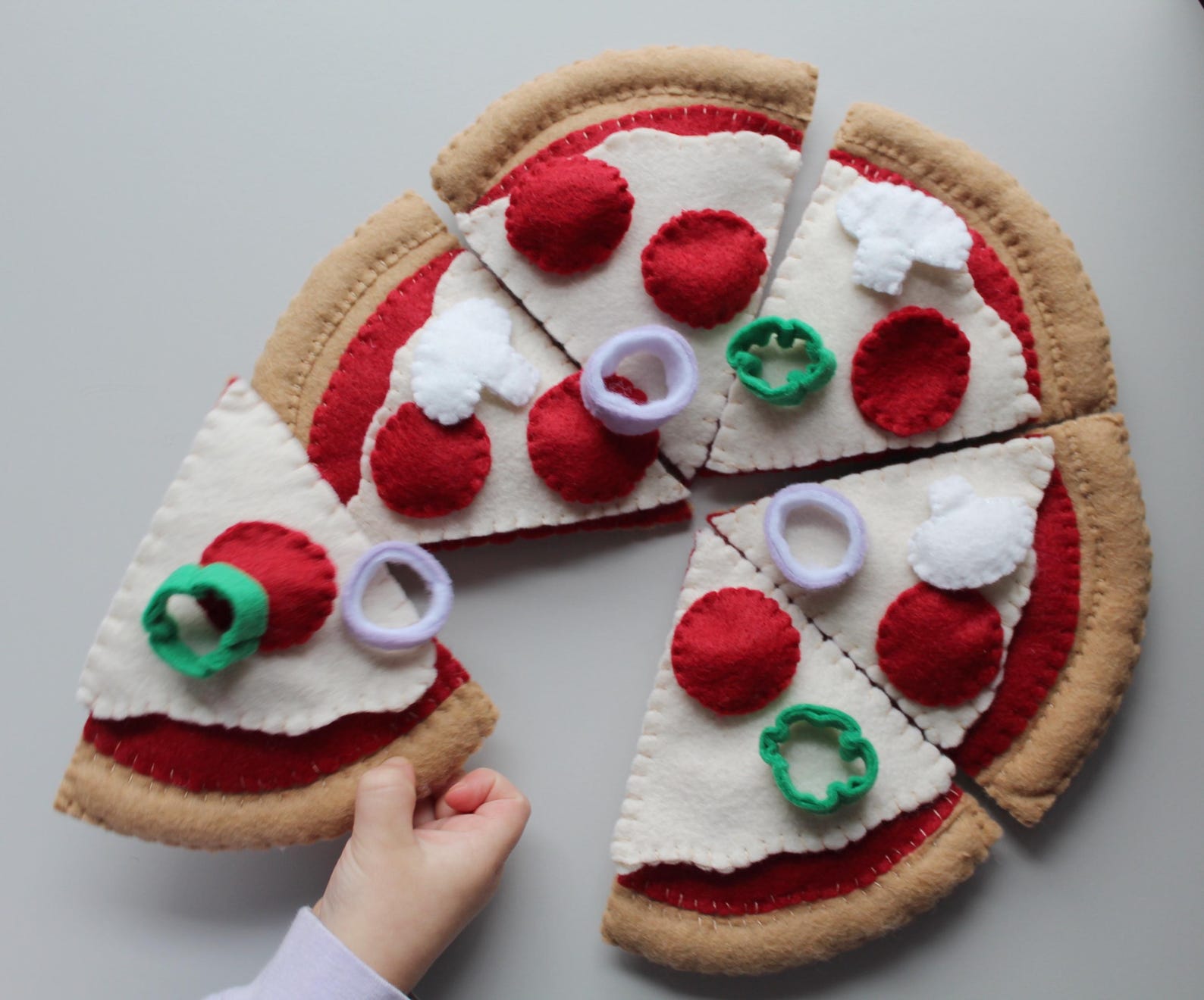 Felt Pizza for Pretend Play, Montessori Dramatic Play, Play Kitchen ...