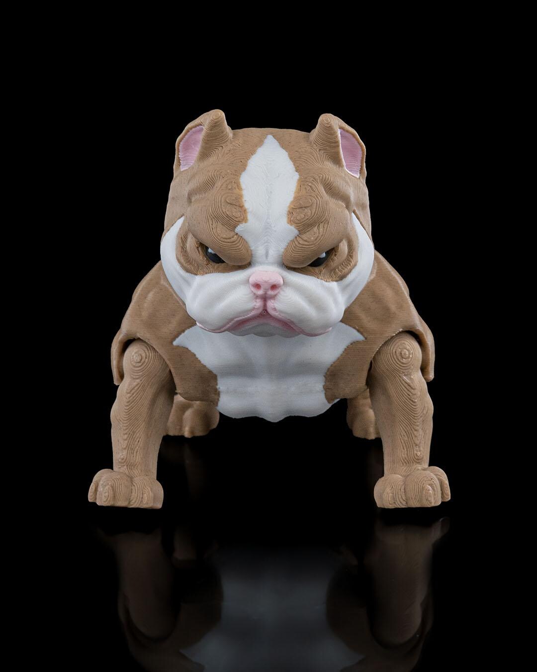 3d-printed American Bully Figure: Articulated Sensory Toy, Desk ...