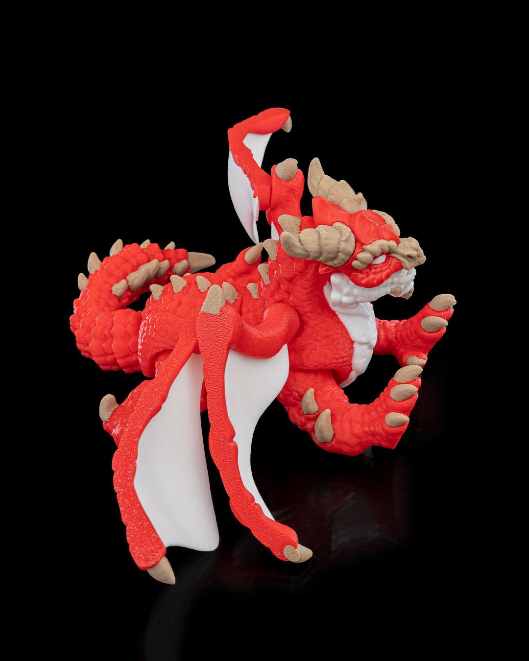 Red Elemental Dragon Figurine Fantasy Collectible, Hand-painted ...