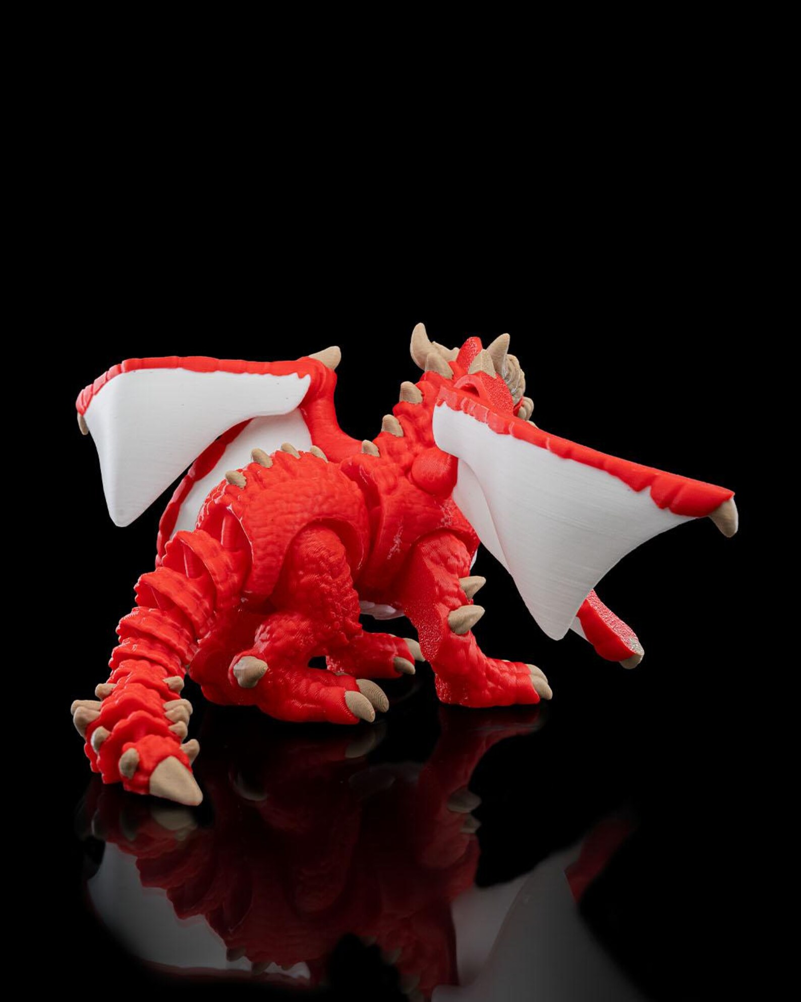 Red Elemental Dragon Figurine Fantasy Collectible, Hand-painted ...