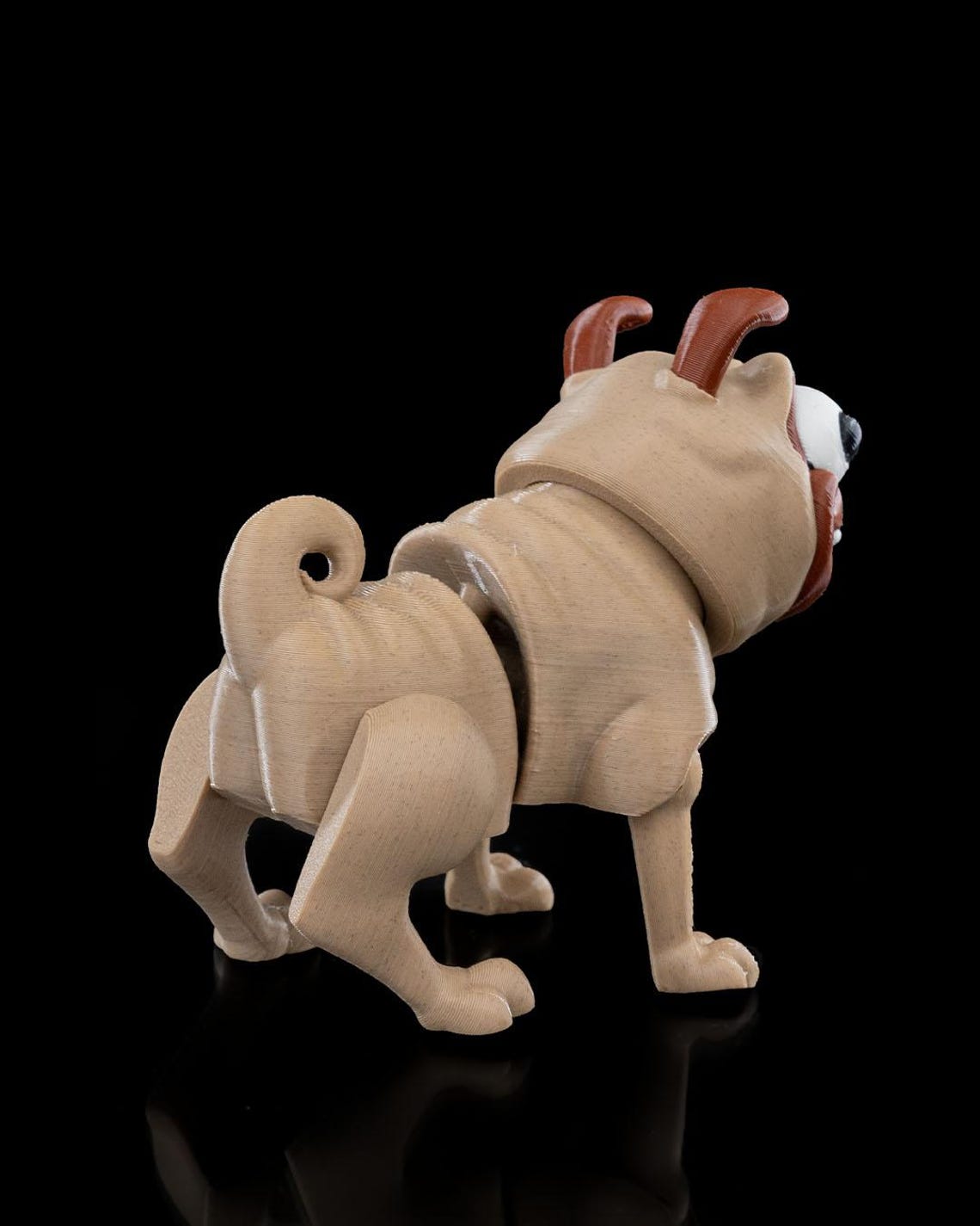 Pug Figure | 3d-printed Articulated Collectible Toy | Poseable Handmade ...