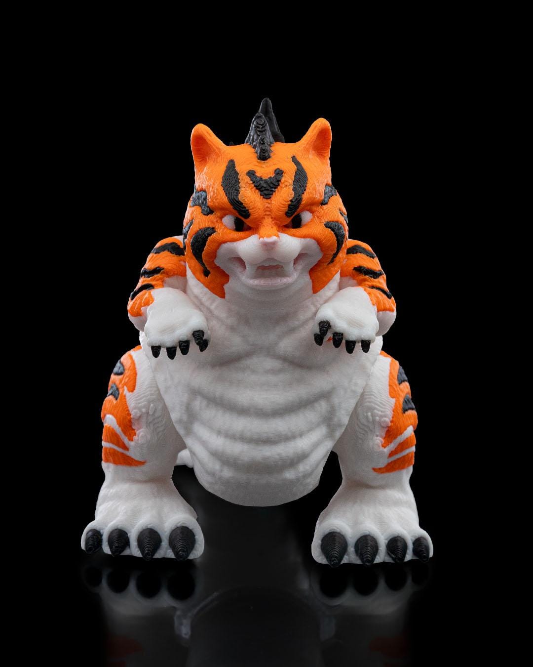 Catzilla Figurine Adorable 3D Printed Tiger Cat Kaiju Toy for Cat ...