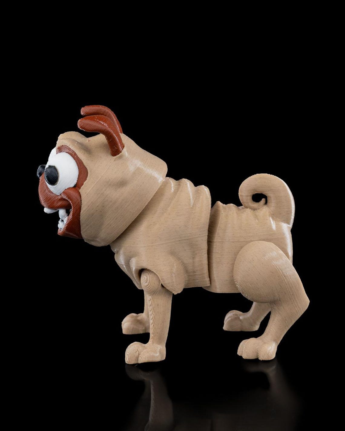 Pug Figure | 3d-printed Articulated Collectible Toy | Poseable Handmade ...