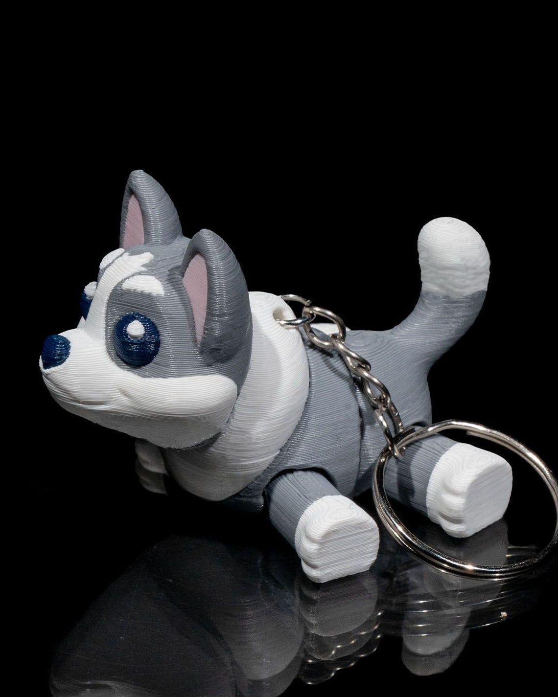 Articulated Husky Keychain Unique 3D Printed Dog Lover Gift, Cute Pet ...