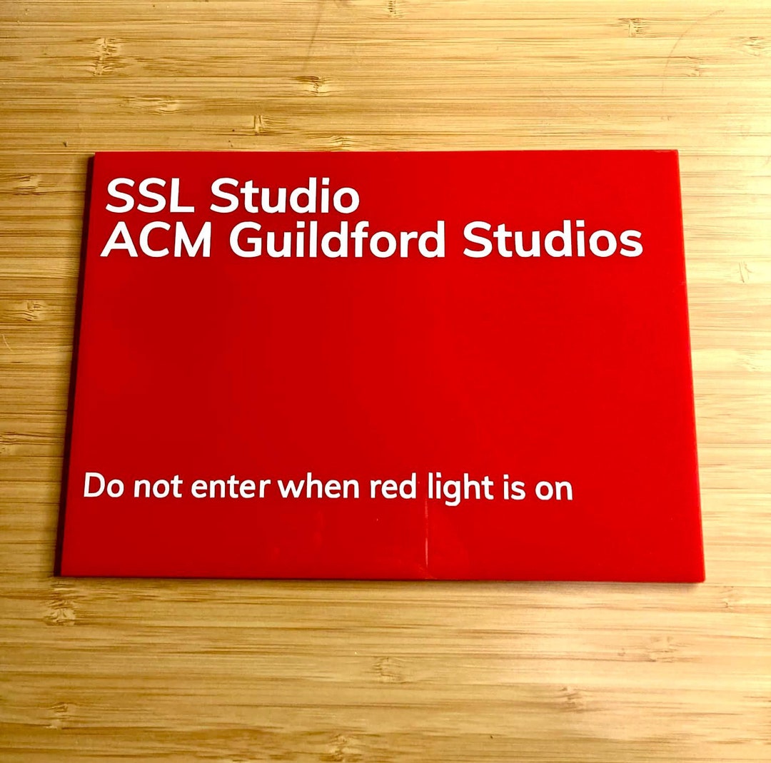 Home Studio Signage - Personalised A5 Red Acrylic Signage for Home ...