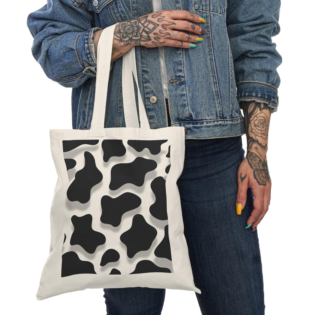 Cow Print Tote Bag, Farm Animal Canvas Bag, Eco-friendly Shopping Bag ...