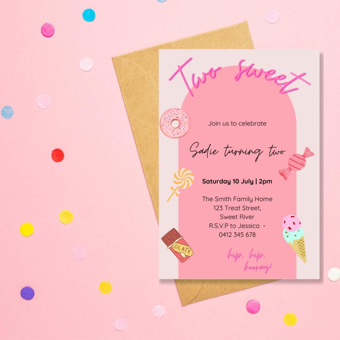 Sweet Treat Printable Birthday Invitation, Kids Birthday Party, Instant ...