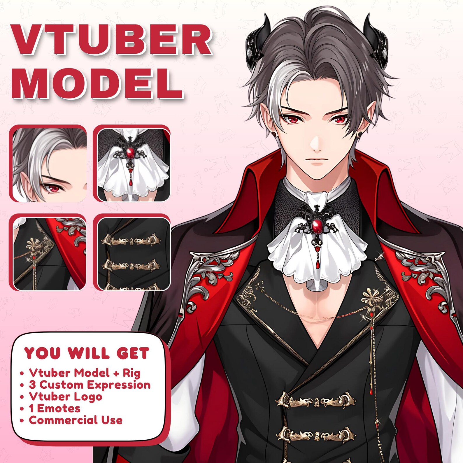 CUSTOM Vtuber Model for Commercial Use | Live 2D Vtuber Model | Vtuber ...