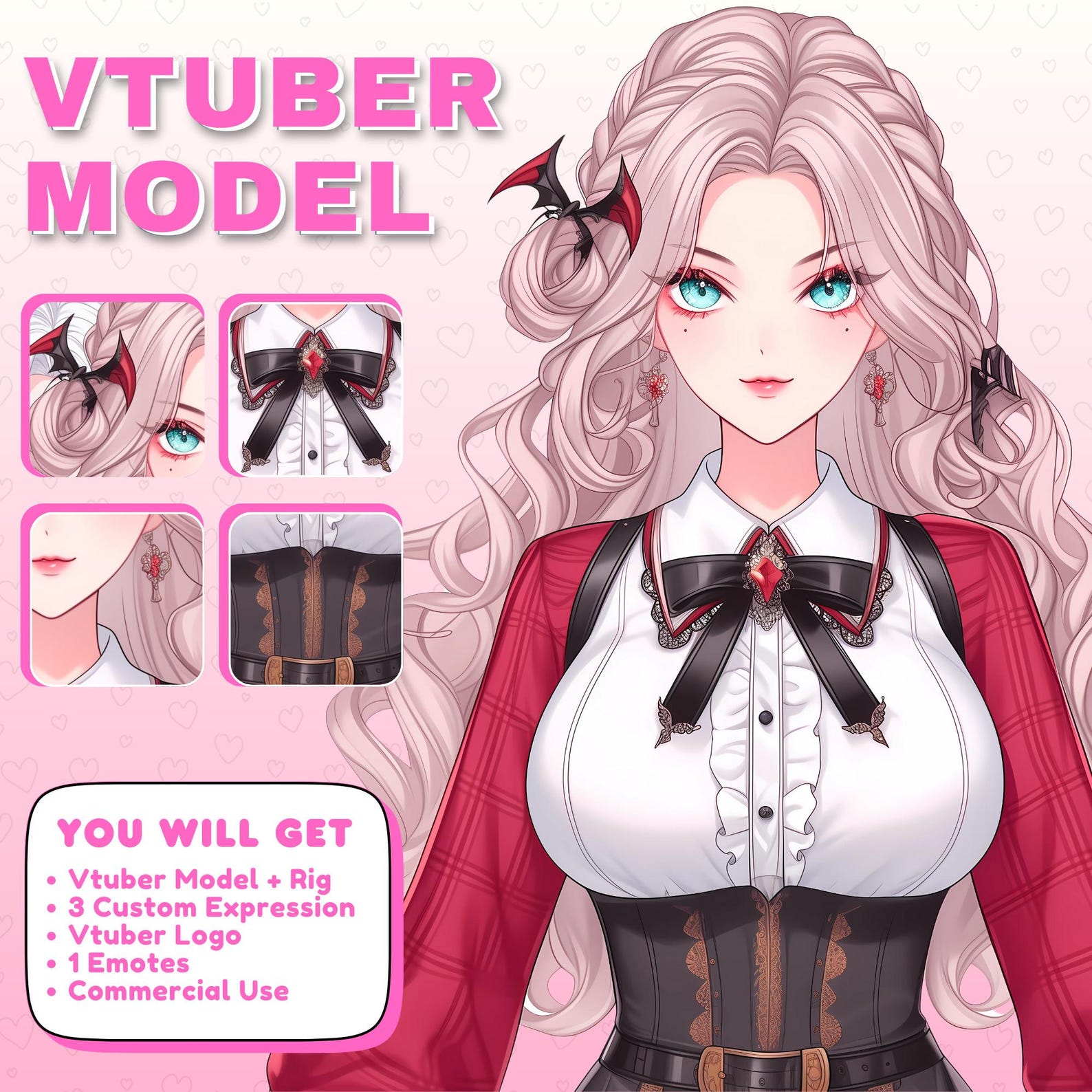 CUSTOM Vtuber Model for Commercial Use | Live 2D Vtuber Model | Vtuber ...