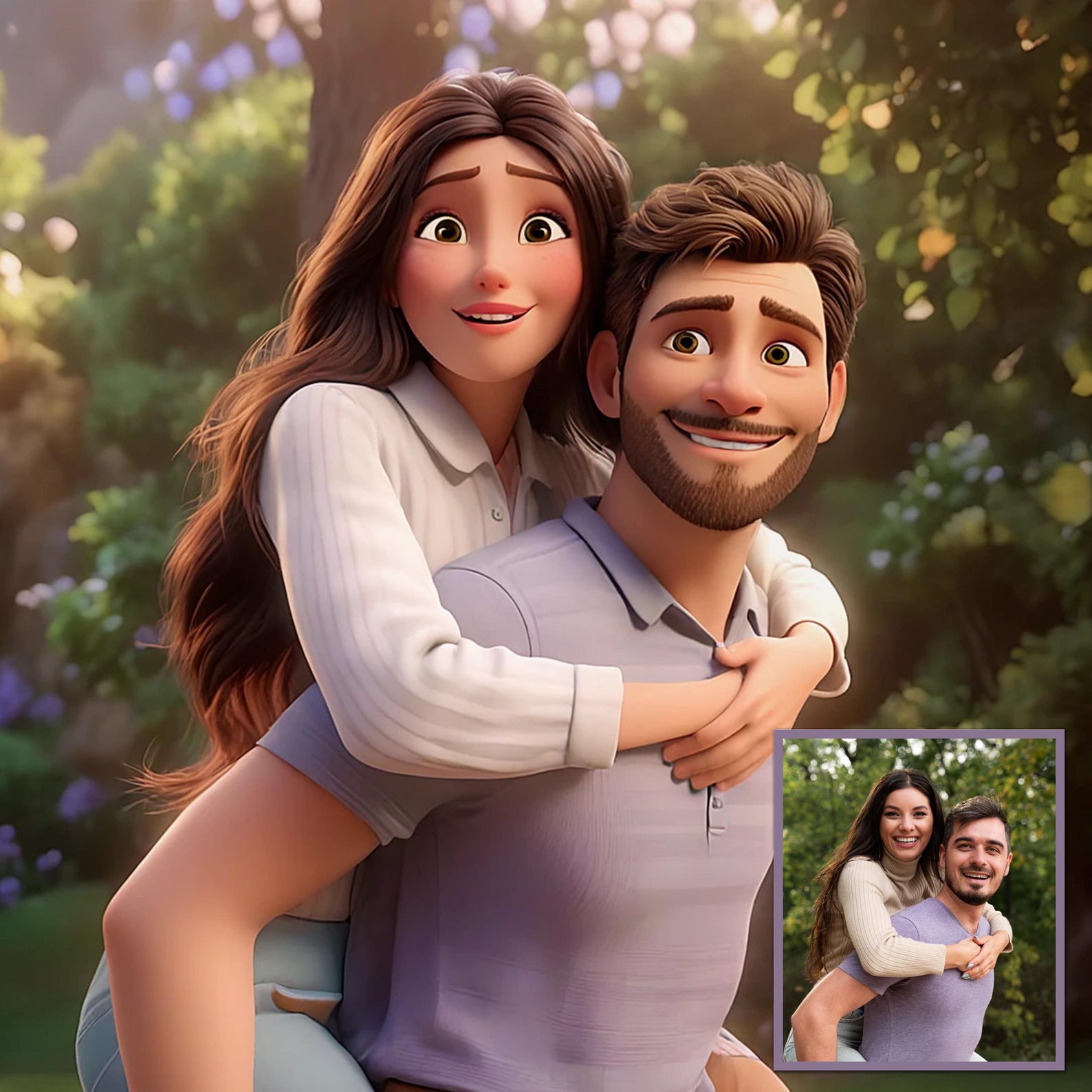 Couple Cartoon Portrait, Custom Animation From Photo, Couple Gift ...