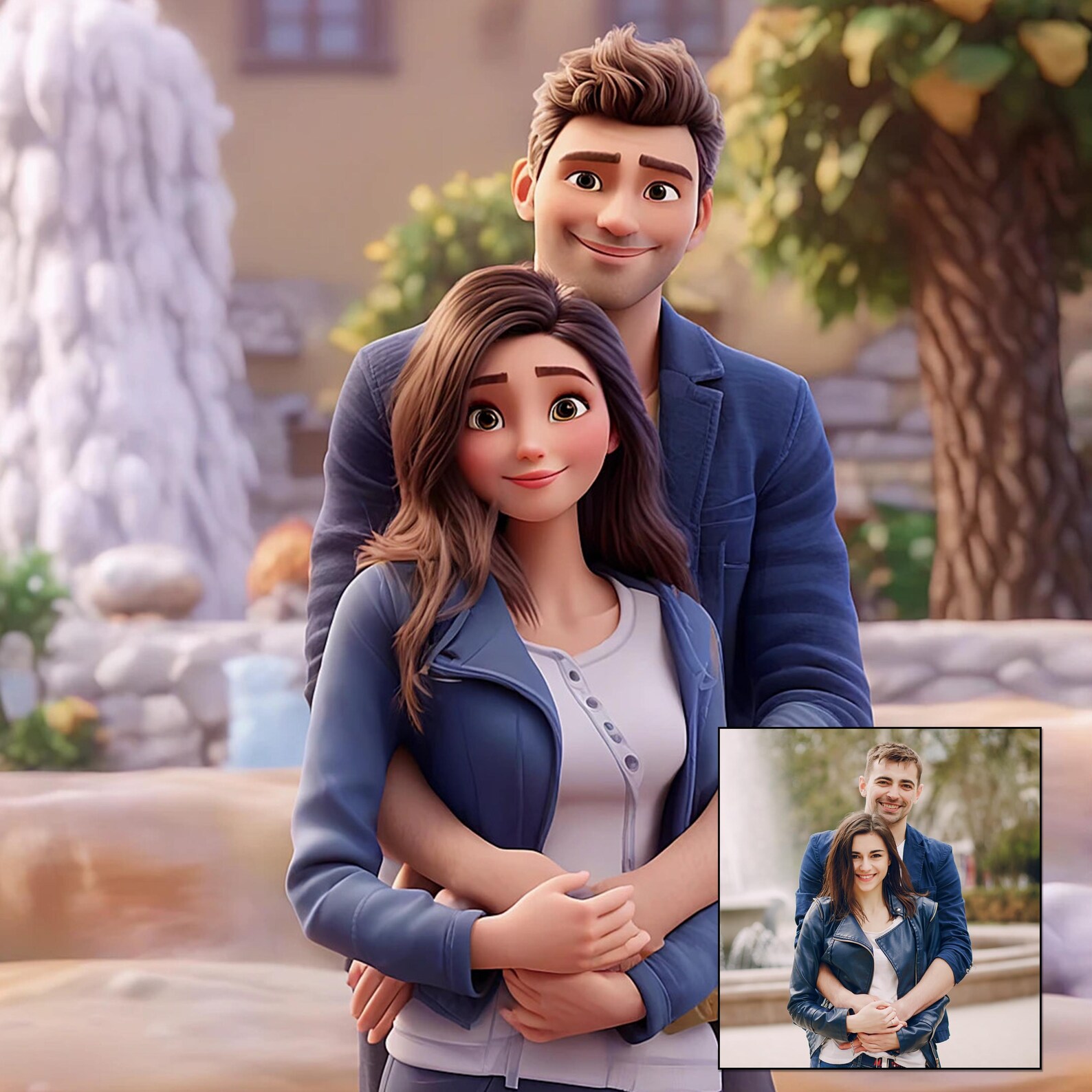 Couple Cartoon Portrait, Custom Animation From Photo, Couple Gift ...