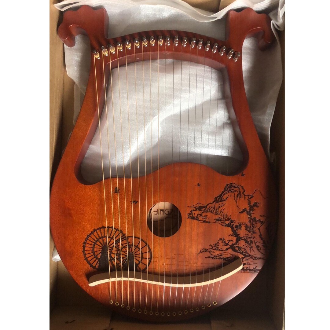 Deer Head Shaped Landscape Painting 19-string Lyre,high Quality Sound ...