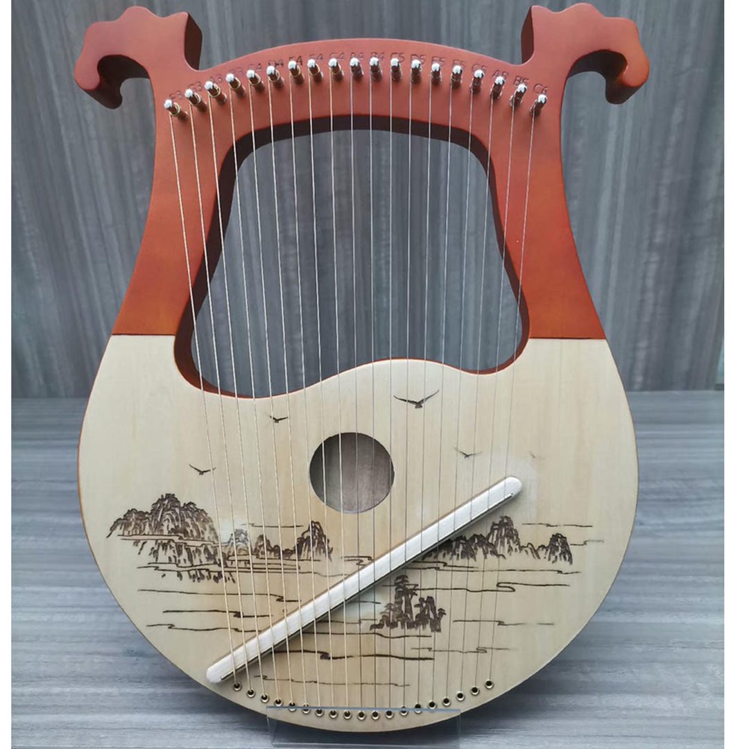 Landscape 19-string Lyre,box-type Instrument With Clear and Pleasant ...