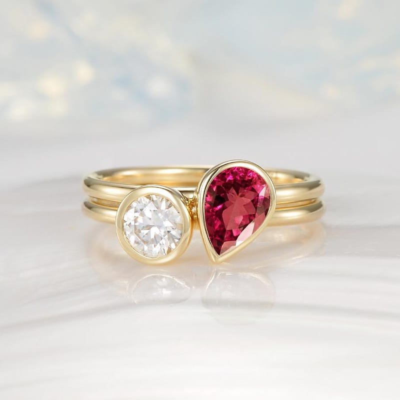 Pink Tourmaline Modern Ring - Etsy