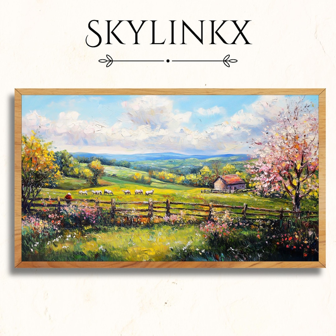Spring Pastoral Scene Digital Art for Frame TV - Impressionist Style ...