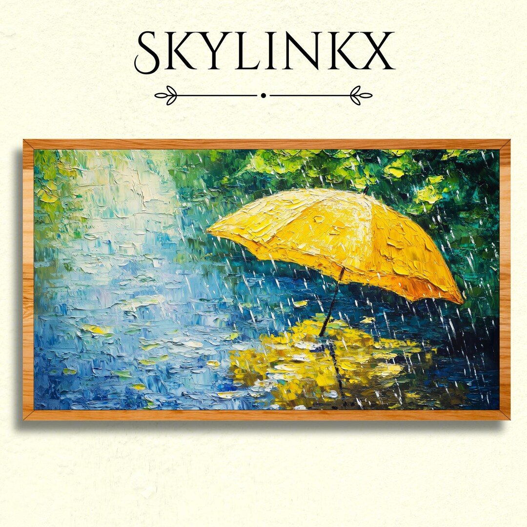 Downloadable Frame TV Art - Spring Rain Impressionist Painting, Wet ...
