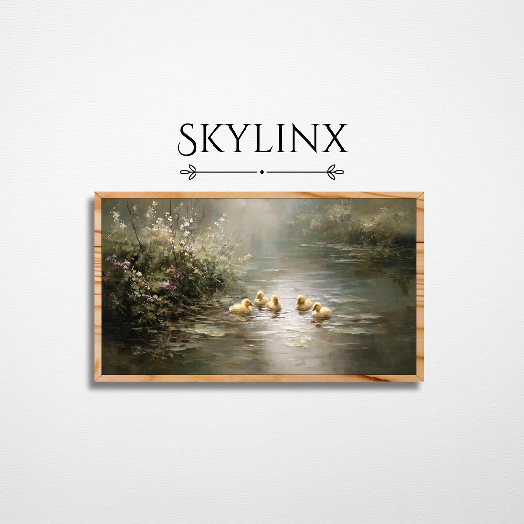 Baby Ducks Spring Oil Painting Style Digital Artwork for Frame TV ...
