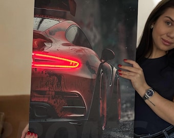 Nissan Skyline R34 GTR Acrylic Poster With Neon Lights | Custom LED ...