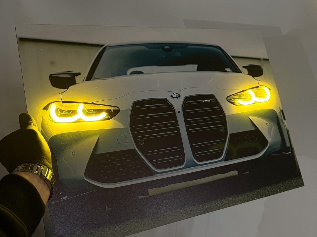 Automotive Neon Lights, Custom LED Car Poster, PVC Car Print, Car Neon ...