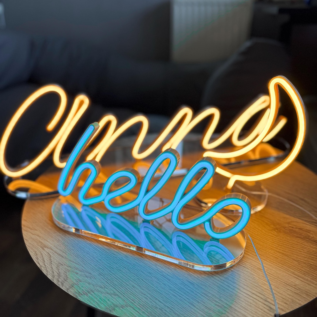 Custom Neon Sign With Stand | Personalized LED Name Sign | Free ...
