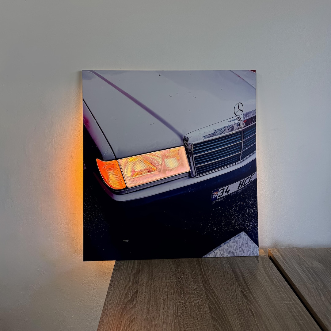 Retro LED Car Neon Poster – Classic Automotive Wall Art for Garage ...