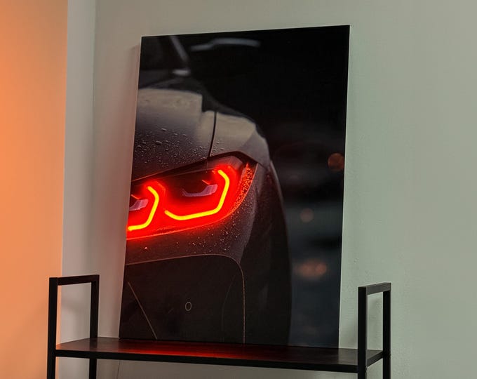 Automotive Neon Acrylic Poster With Neon Lights , Custom LED Backlit ...