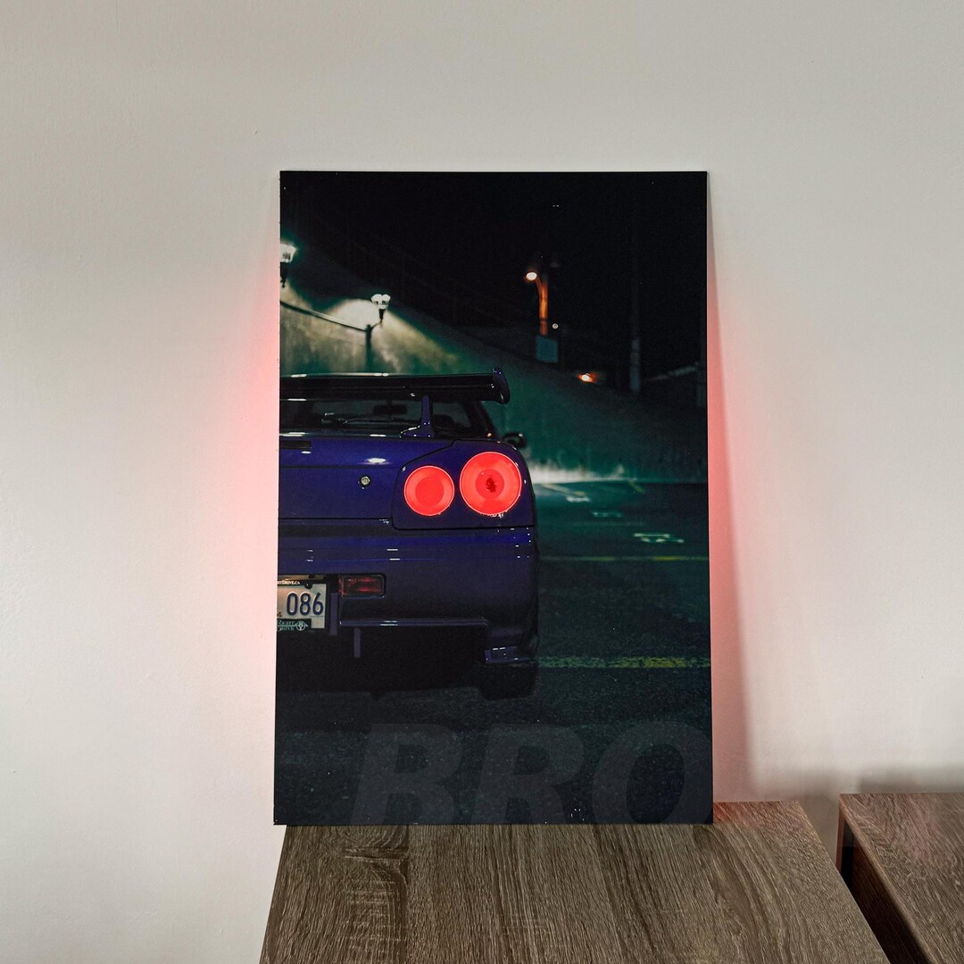 Nissan GTR LED Wall Art, Car Neon Sign, Custom Led Car Poster for ...