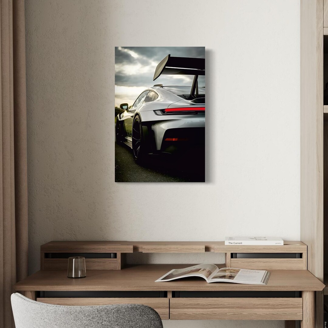 Porsche 911 GT3 Poster, Automotive Poster With Neon Car, Porsche Wall ...