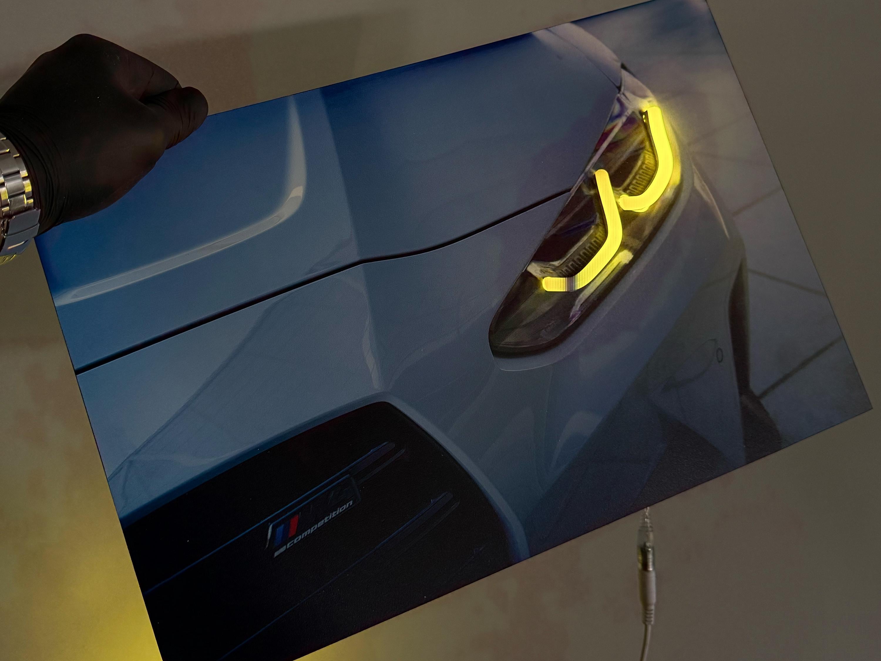 Automotive Neon Poster BMW M3 | LED Car Art for Garage | Supercar Decor ...
