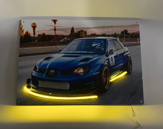 Automotive Neon Acrylic Poster With Neon Lights , Custom LED Backlit ...