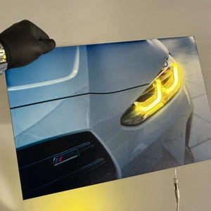 Neon Car Wall Art – LED Light Poster for Garage, Man Cave Decor, Racing ...