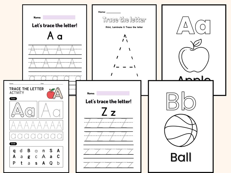 Alphabet and Numbers Learning Bundle Tracing Activities Printable PDF ...