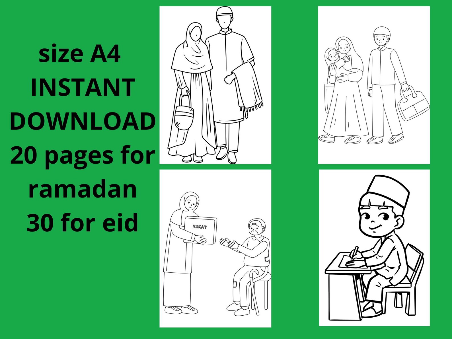 50 Eid & Ramadan Coloring Pages for Kids – Fun Islamic Activity Book ...