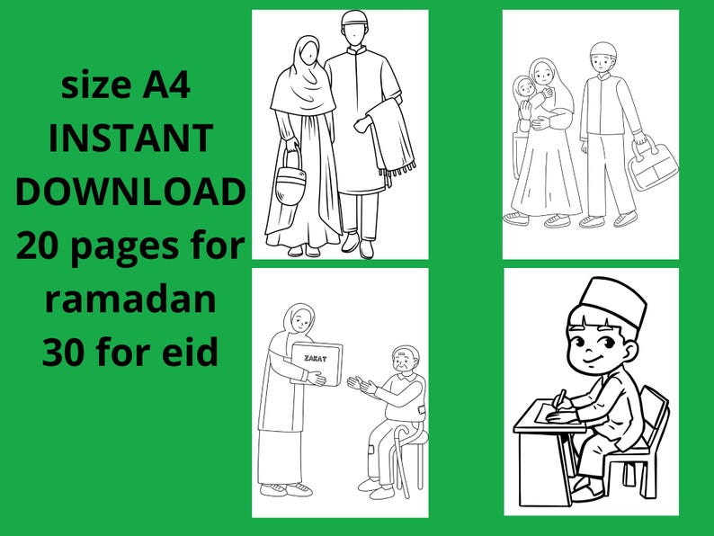 50 Eid & Ramadan Coloring Pages for Kids – Fun Islamic Activity Book ...