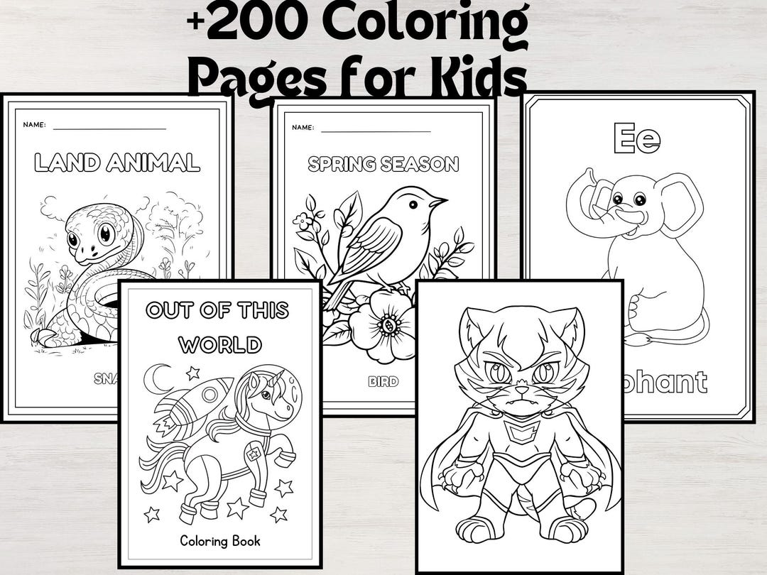 200 Coloring Pages for Kids | Fun & Educational Printable Activity ...
