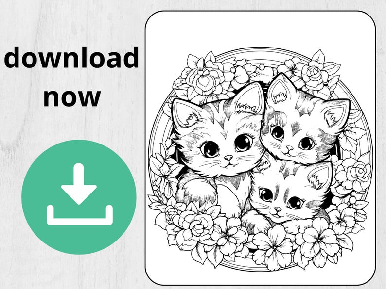 20 Cute Cats Coloring Pages for Kids Printable PDF Fun & Creative ...