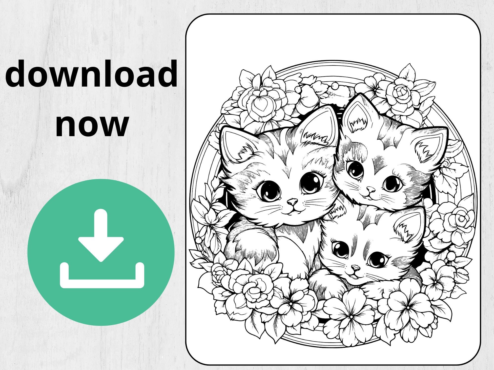 20 Cute Cats Coloring Pages for Kids Printable PDF Fun & Creative ...