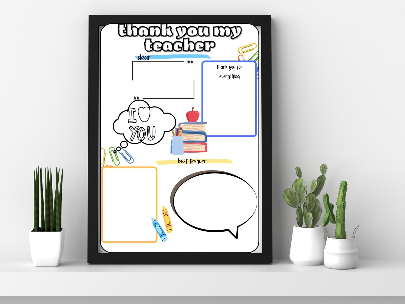 Teacher Thank You Printable PDF Kids Coloring and Writing Page Activity ...