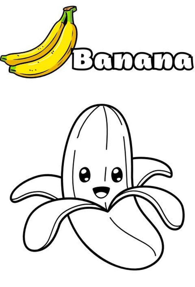 20 Fun Fruit Coloring Pages for Kids – Printable Digital Download ...