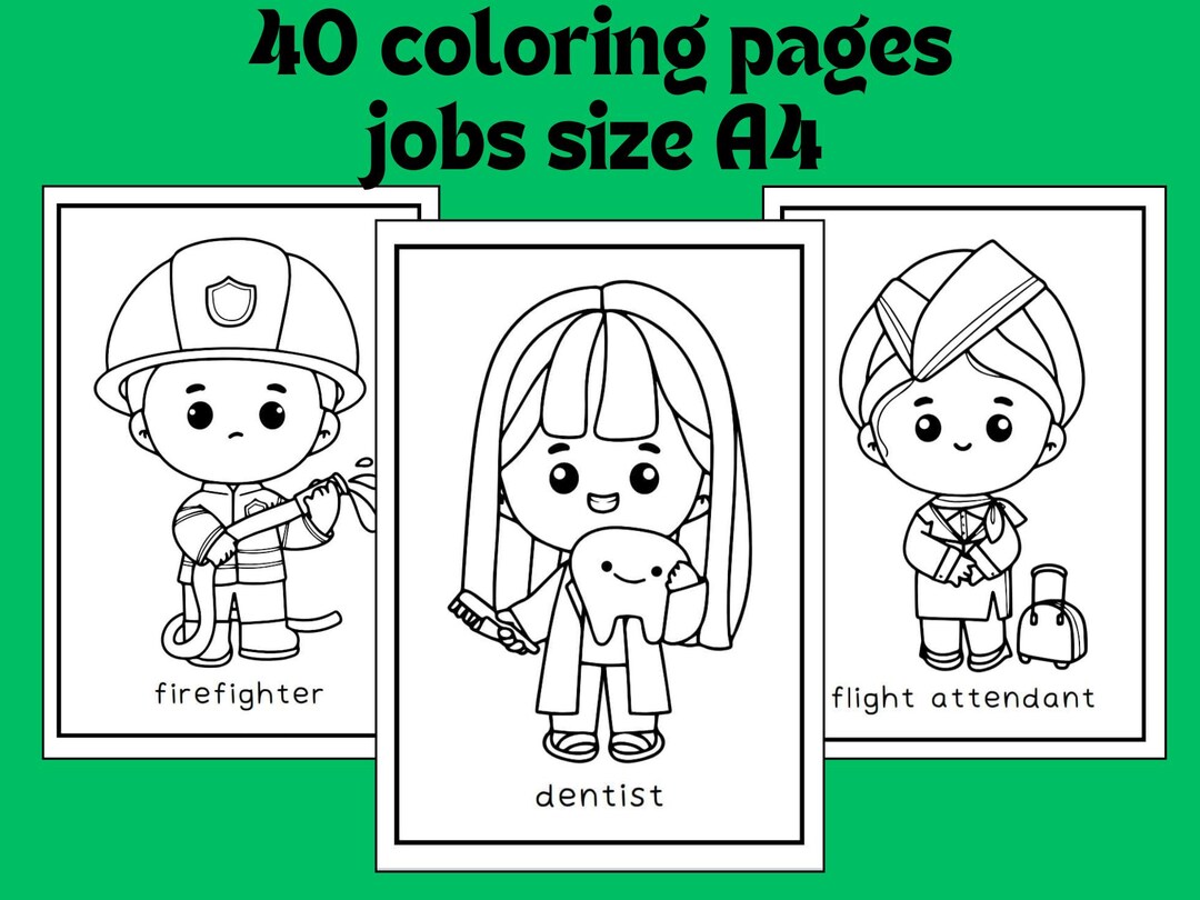 Community Helpers Coloring Pages - 40 Printable Job Career Day Coloring ...
