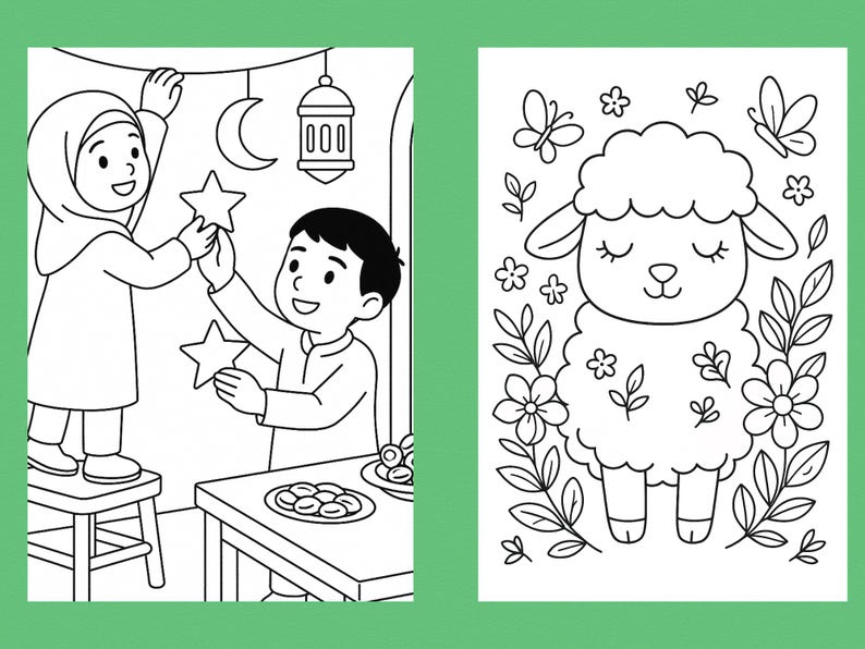 Eid Al Adha Coloring Book: 40 Pages of Islamic Art (digital Download ...