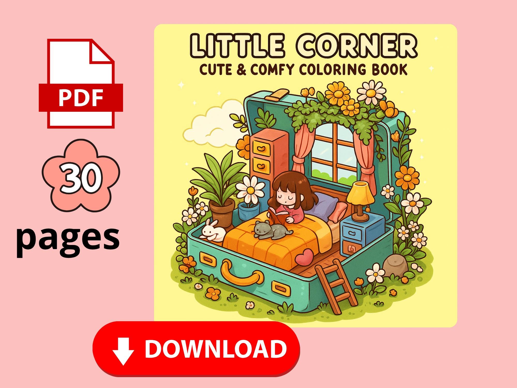 Little Corner Colouring Book, 30 Digital Colouring Pages, PDF Download ...