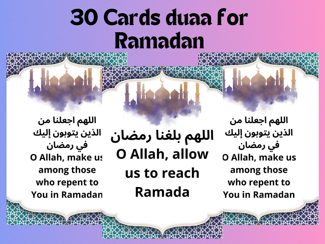 Ramadan Duaa Cards - 30 Beautiful Islamic Prayer Cards for Kids ...