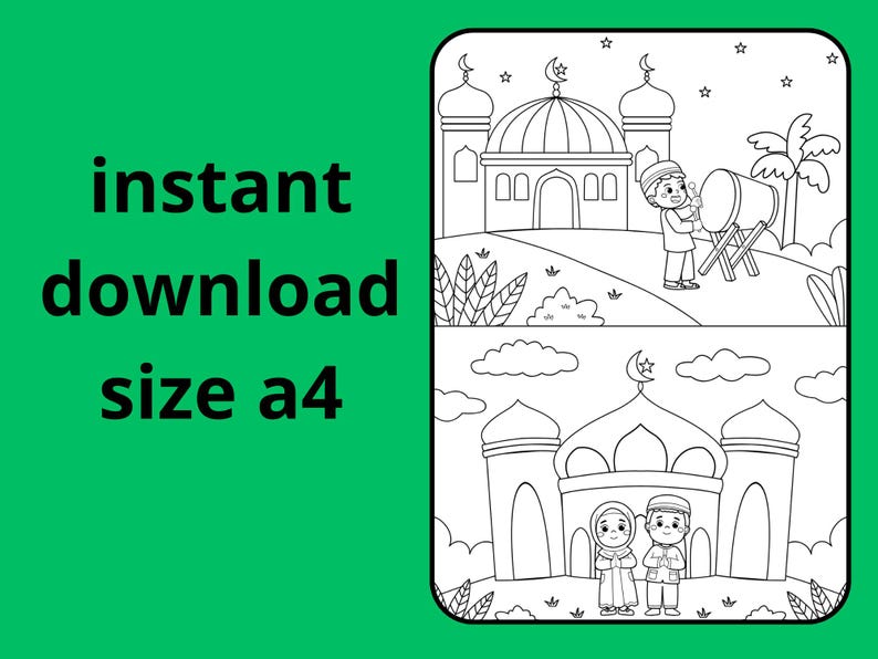 15 Eid Al-fitr Coloring Pages for Kids | Fun & Educational Printable ...