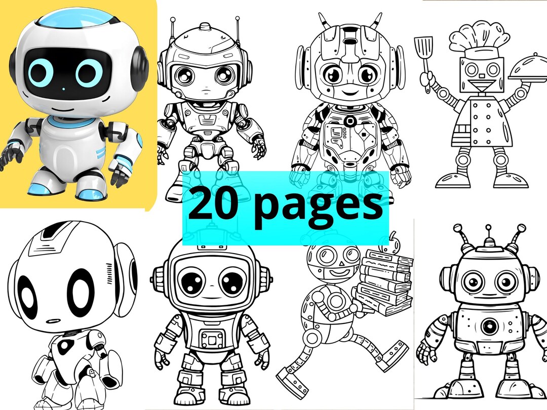 20 Robots Coloring Pages, Fun Printable Activity for Kids | Robot Theme ...