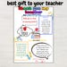 Teacher Thank You Printable PDF Kids Coloring and Writing Page Activity ...