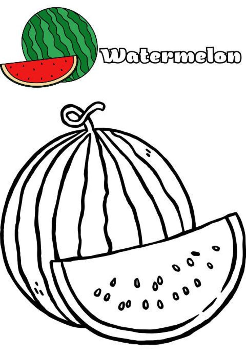 20 Fun Fruit Coloring Pages for Kids – Printable Digital Download ...