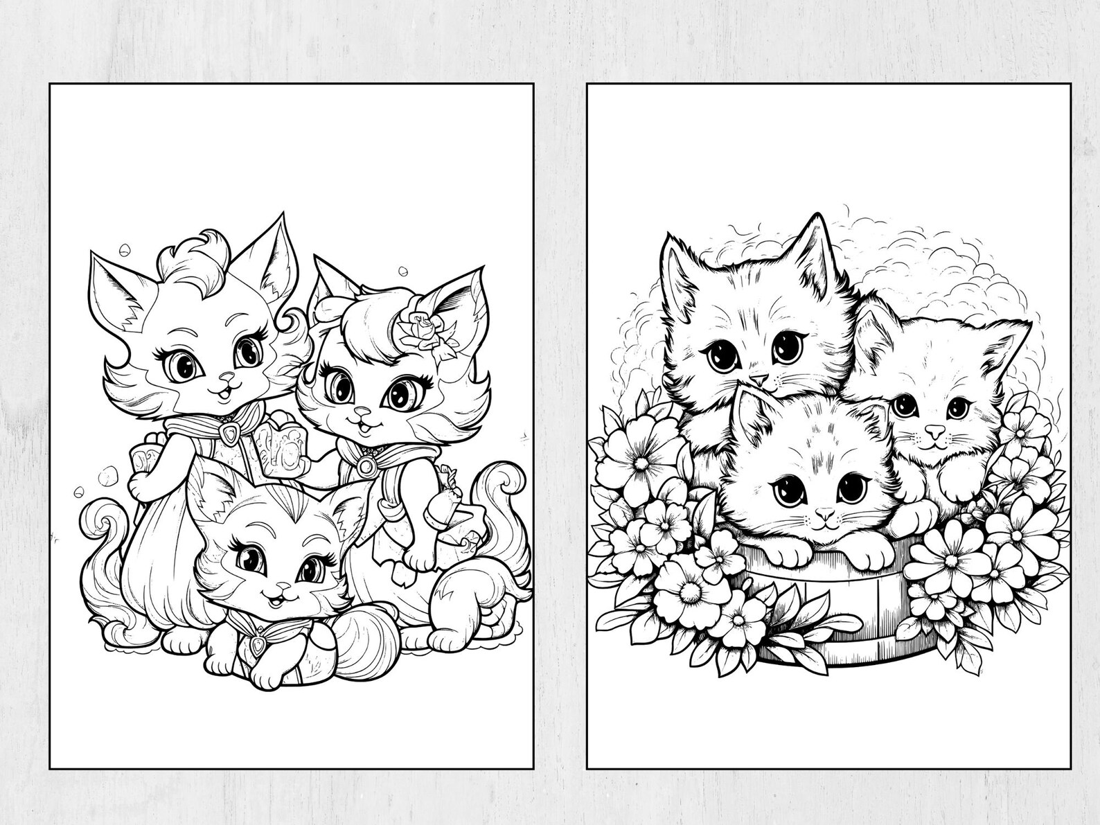20 Cute Cats Coloring Pages for Kids Printable PDF Fun & Creative ...